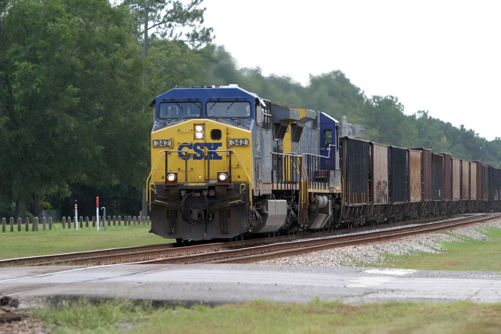 CSX 342 with NB Hopper Train